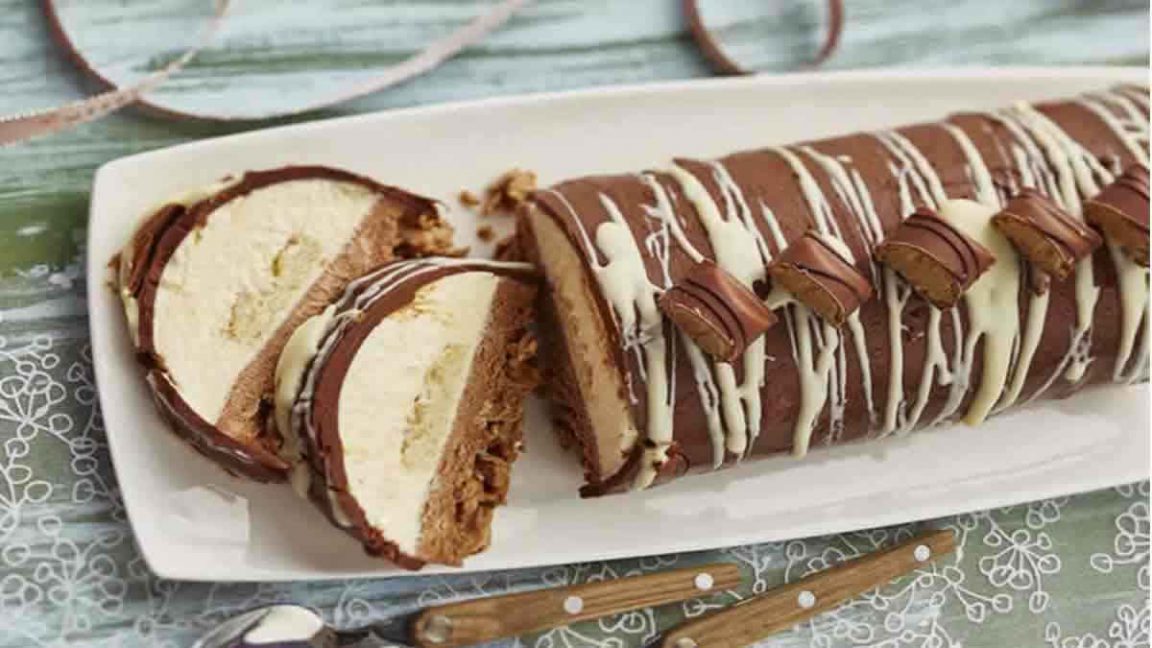 Bûche de Noël Kinder Bueno aux 2 chocolats au Thermomix fabuleuse