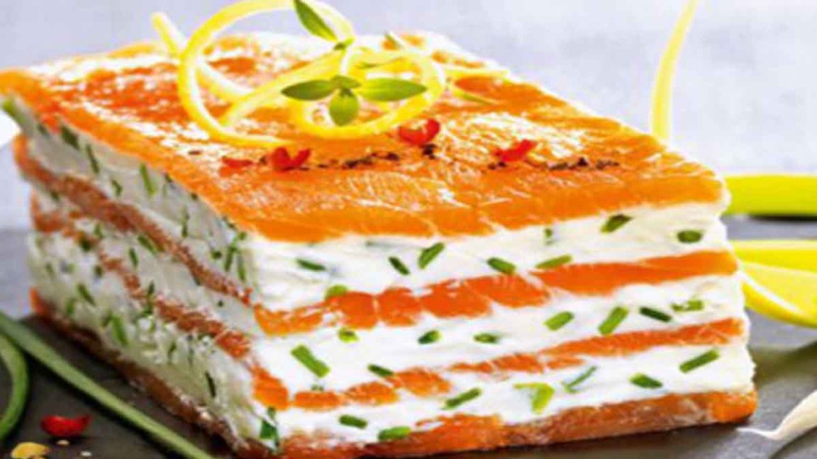 Millefeuille de saumon fumé au citron et au mascarpone trop bon
