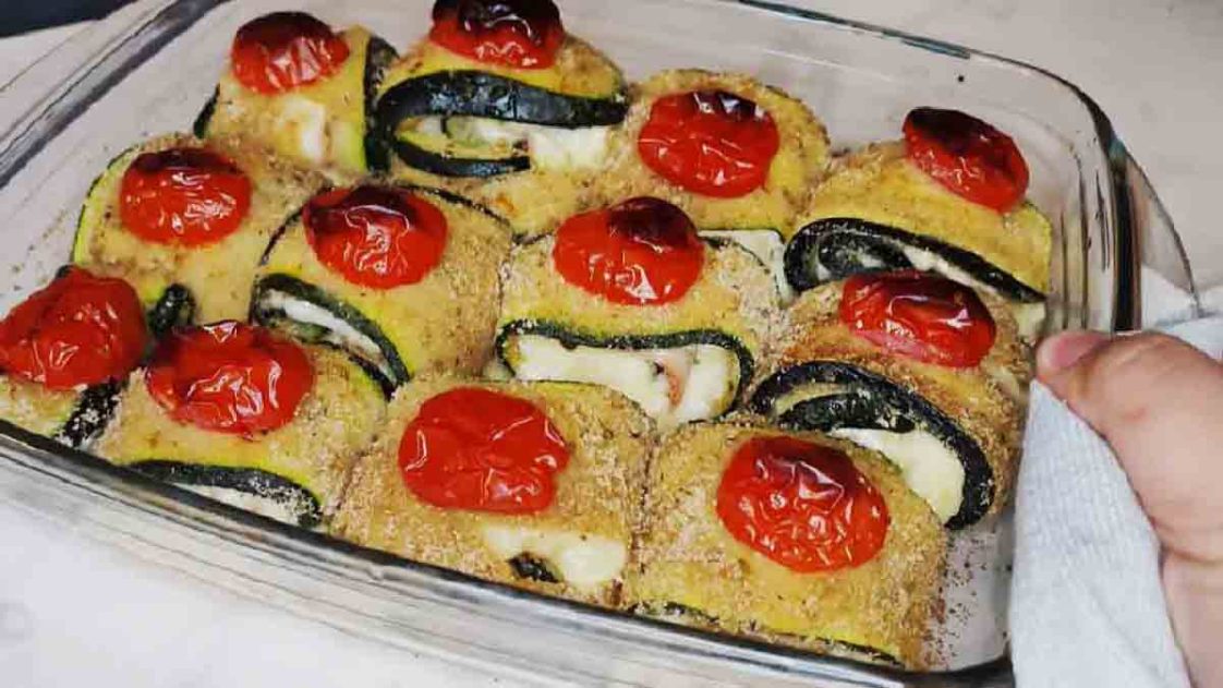 Rouleaux de courgettes à la mozzarella et à la dinde fumée: un plat ...