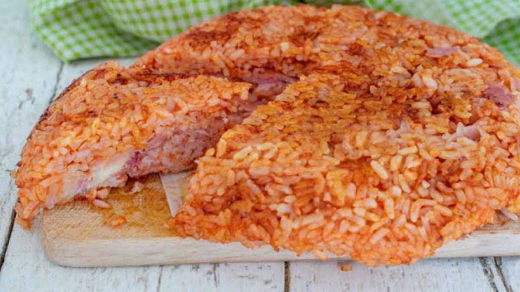 Galette de riz au jambon et à la mozzarella: cuite à la poêle ...