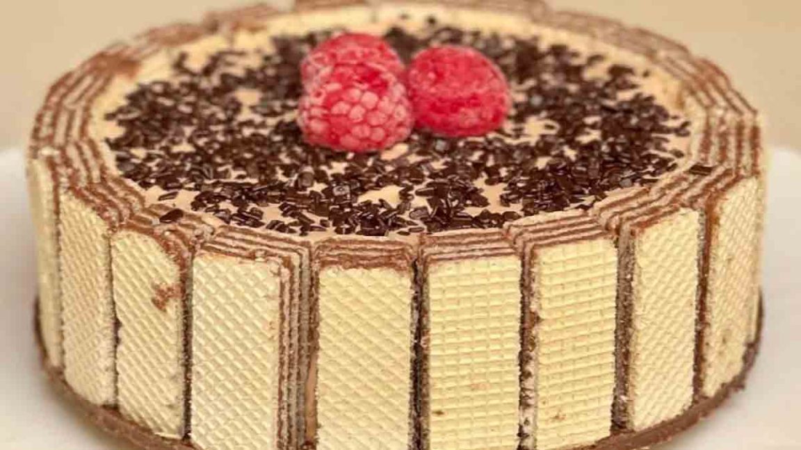 Gâteau de crème glacée aux gaufrettes: super bon et alléchant, parfait ...
