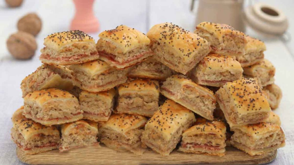 Feuilletés au jambon et aux noix: un apéritif super bon et croquant