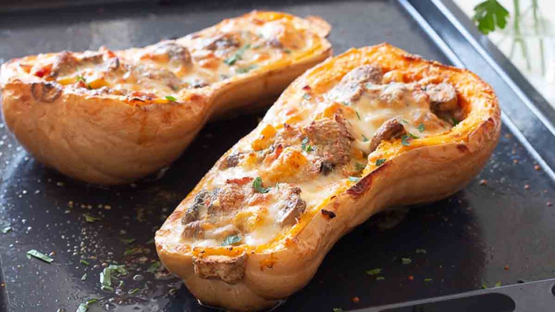 Potiron farci au jambon et aux champignons: un plat impressionnant et ...