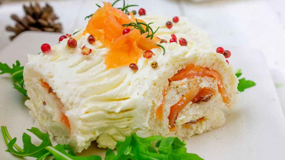 Bûche de Noël salée au saumon fumé: une entrée sans cuisson fantastique ...