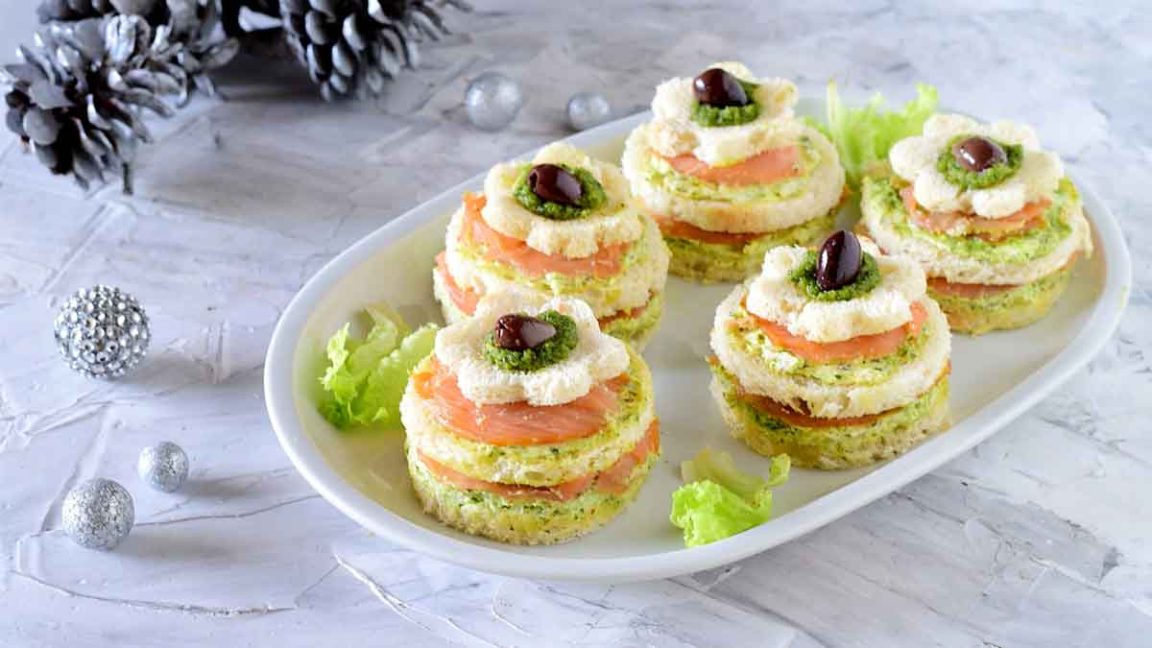 Canapés au pesto et au saumon fumé: un apéritif de Noël succulent et ...