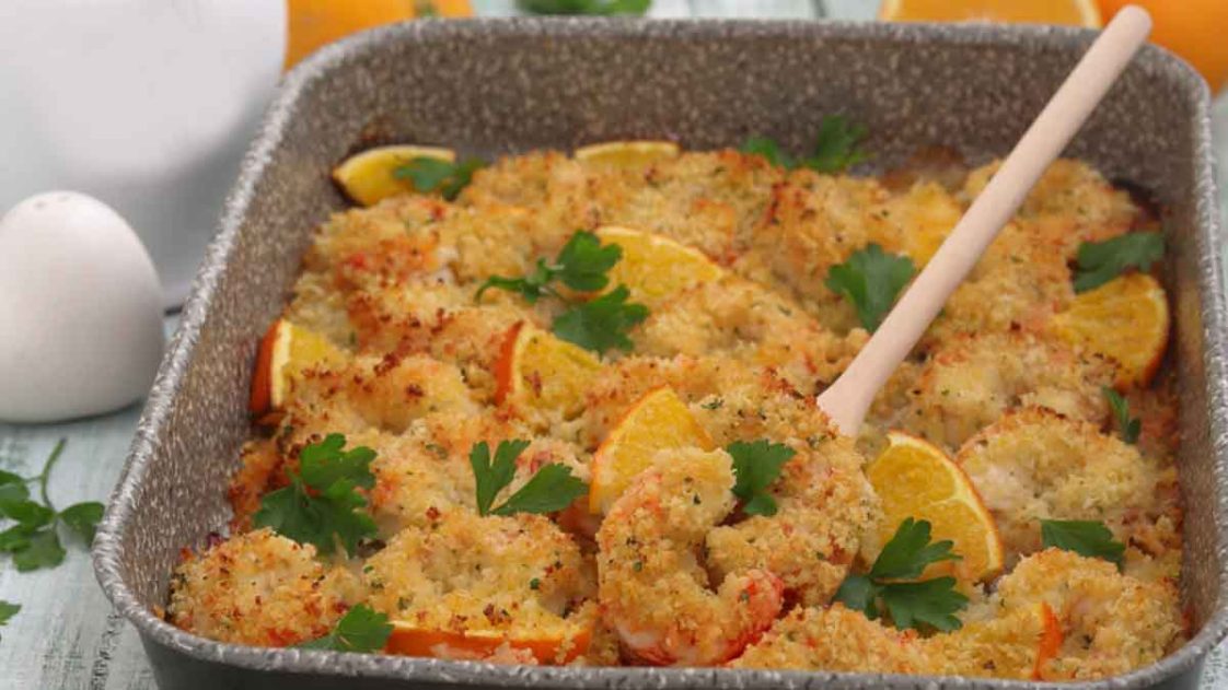 Crevettes gratinées à l'orange: un plat de fête élégant et super bon