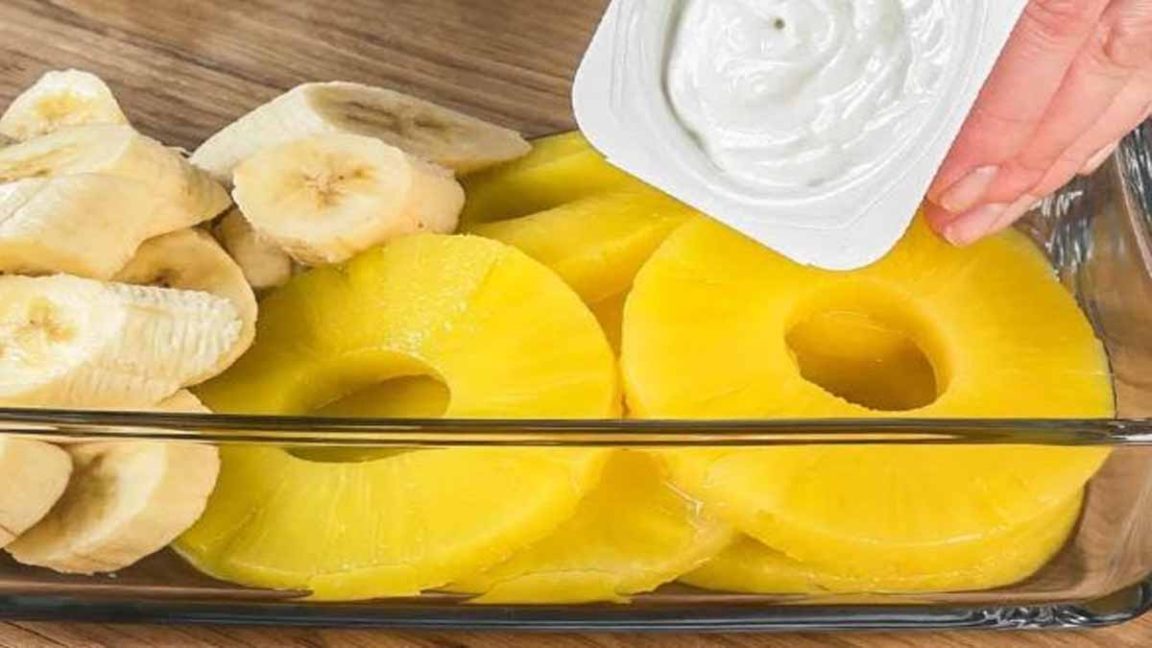 Dessert crémeux à l'ananas et à la banane: simple, léger et super savoureux