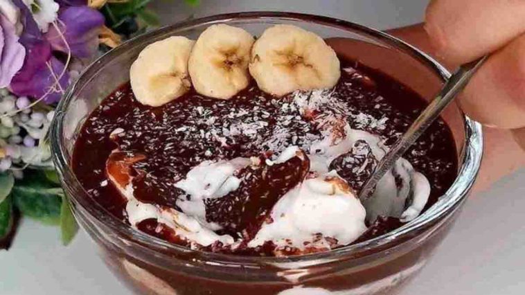 Dessert crémeux au chocolat et à la banane: sans cuisson et sans sucre ...