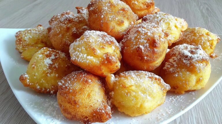 Beignets aux pommes et yaourt moelleux et parfumés prêts en 20 minutes ...